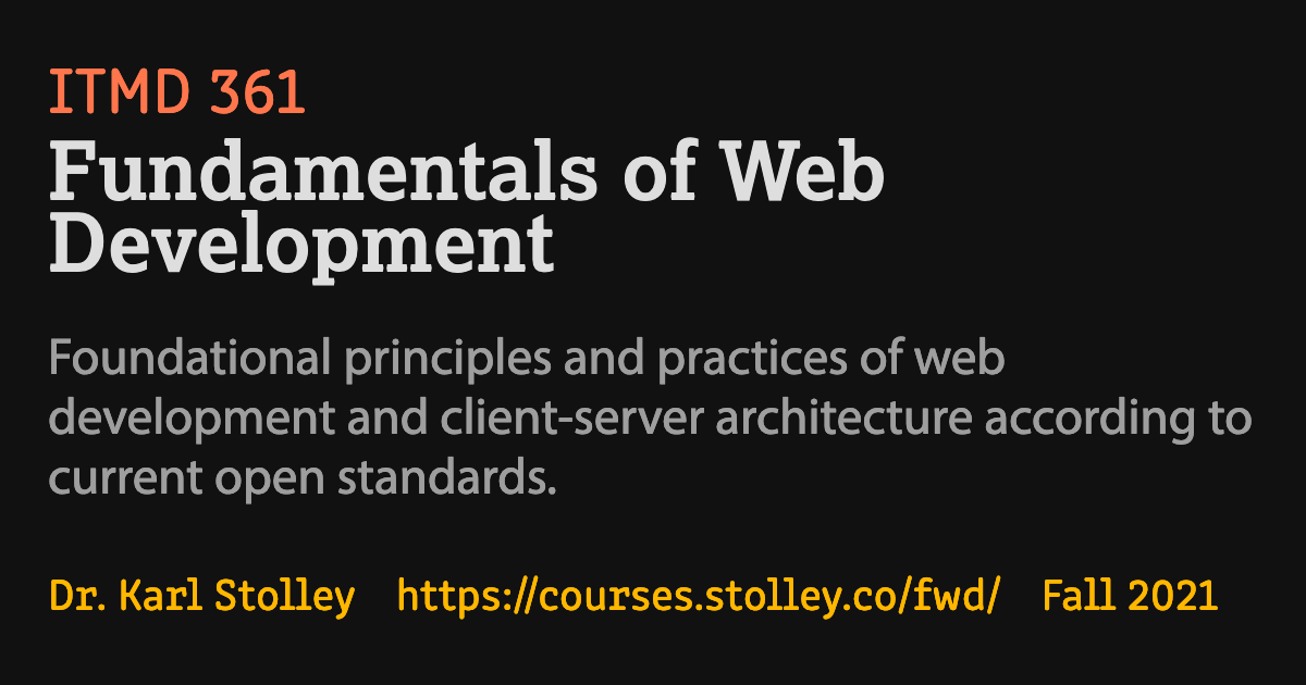 ITMD 361: Course Calendar